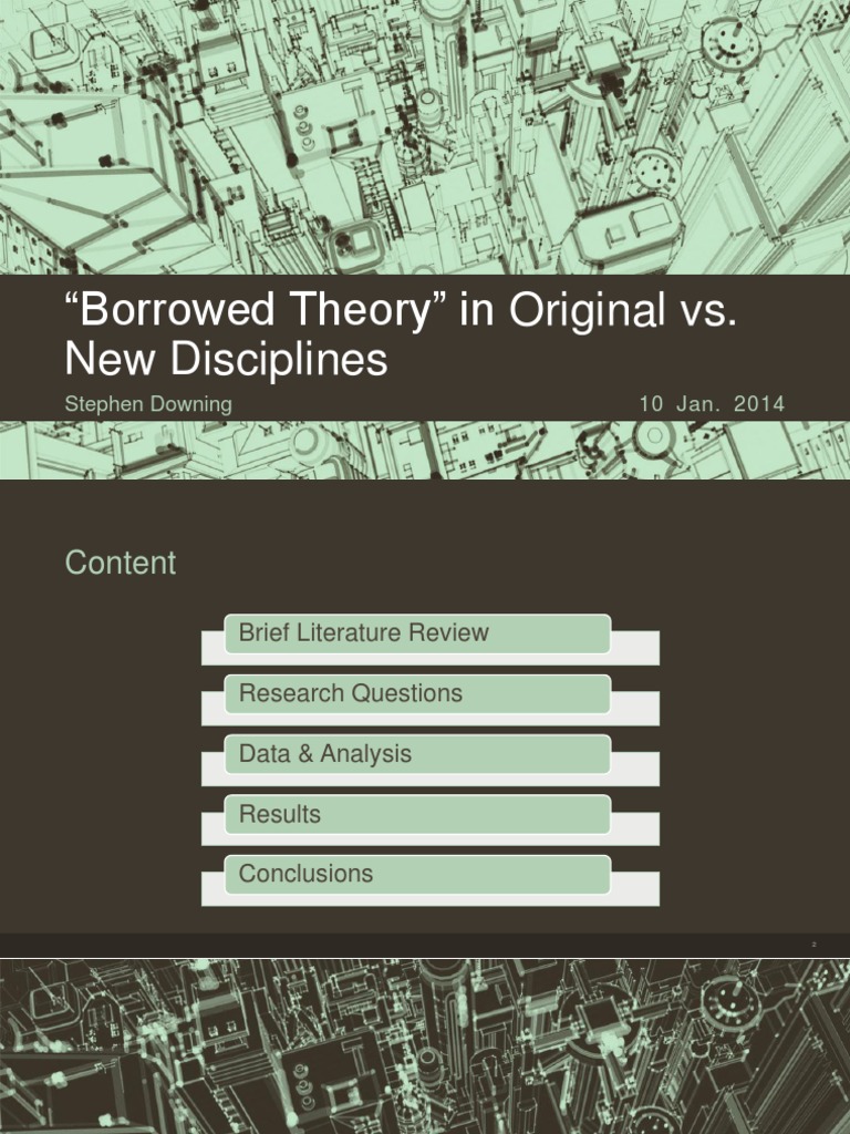 Examining "Borrowed Theory" in Original vs. New Disciplines Via Text ...