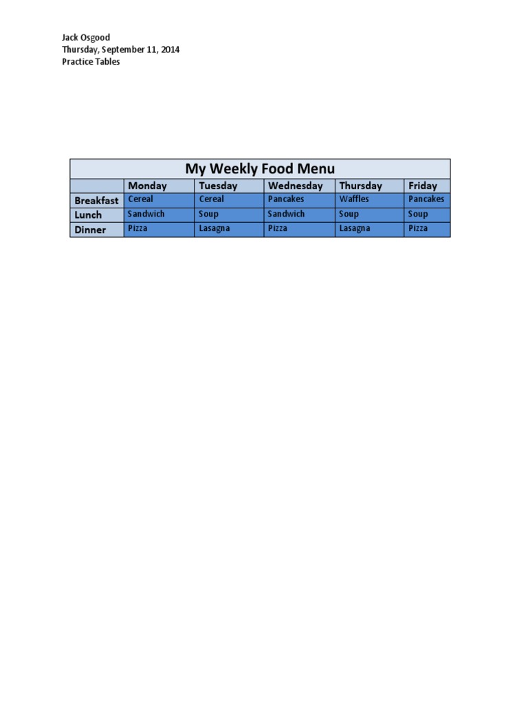 Practice Tables | PDF