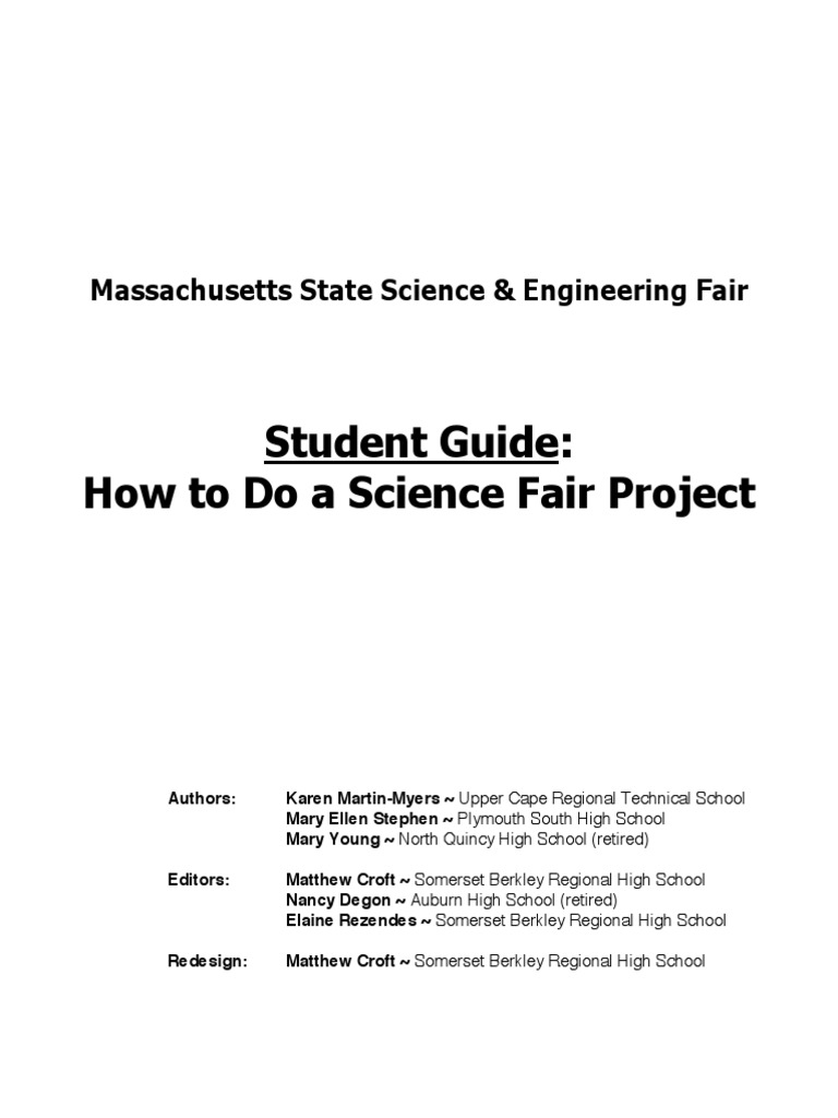 Student Guide To Science Fair | PDF | Experiment | Citation