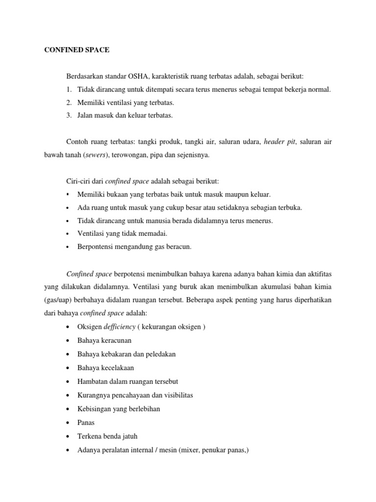 Confined Space | PDF