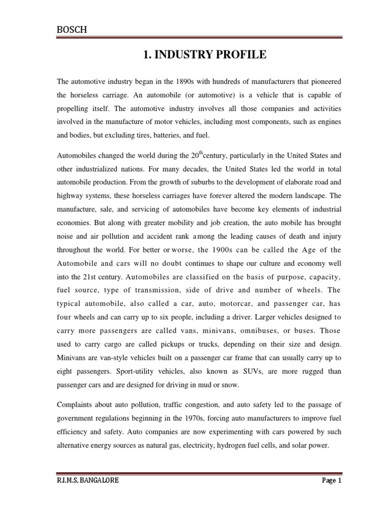 Bosch Organization Study | PDF | Car | Innovation