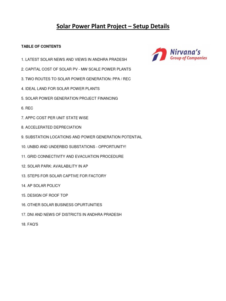Solar Power Plant Setup Costs in AP | PDF | Guarantee | Collateral ...
