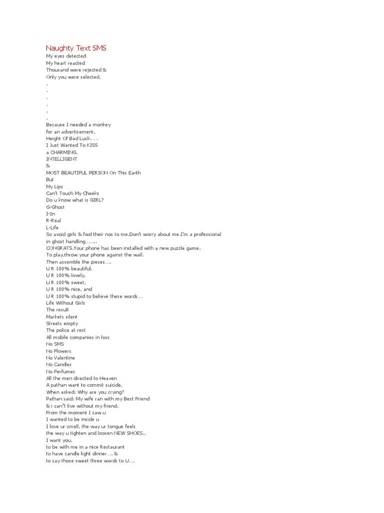 Naughty Text SMS | PDF