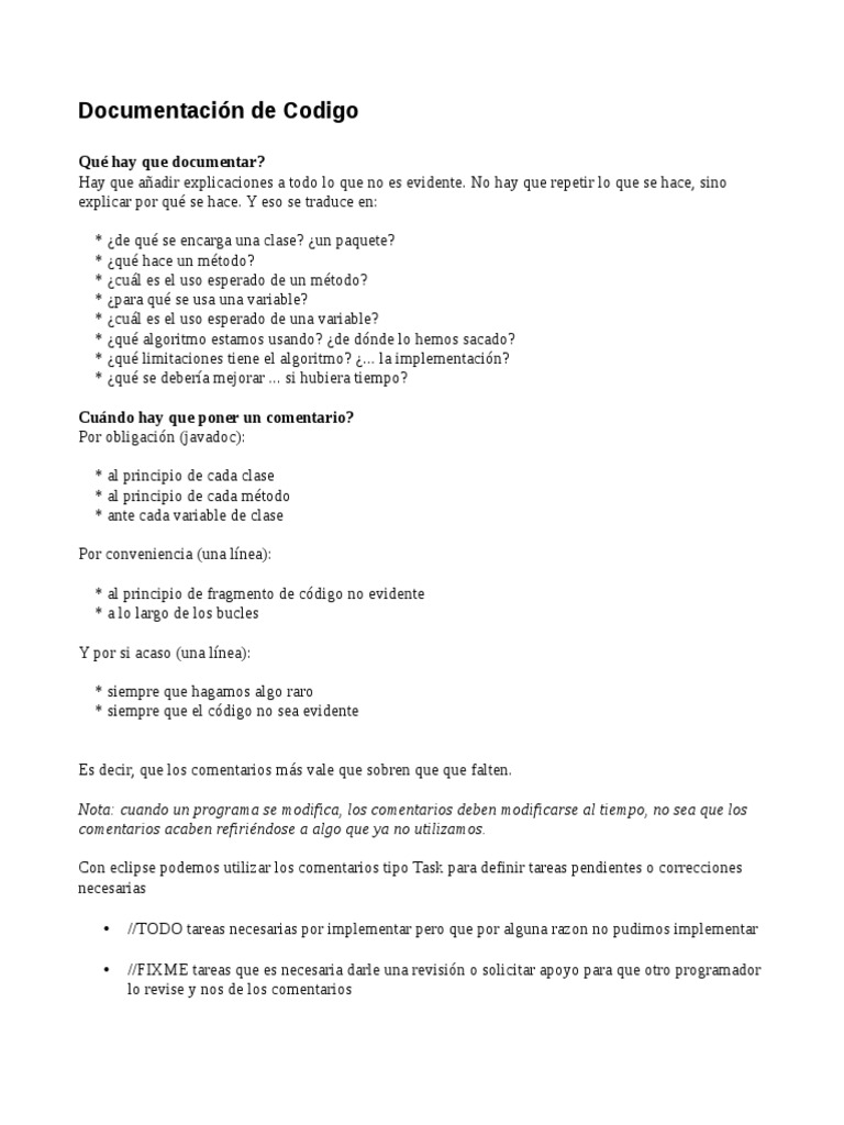 Documentacion de Codigo | PDF | Programación de computadoras | Informática