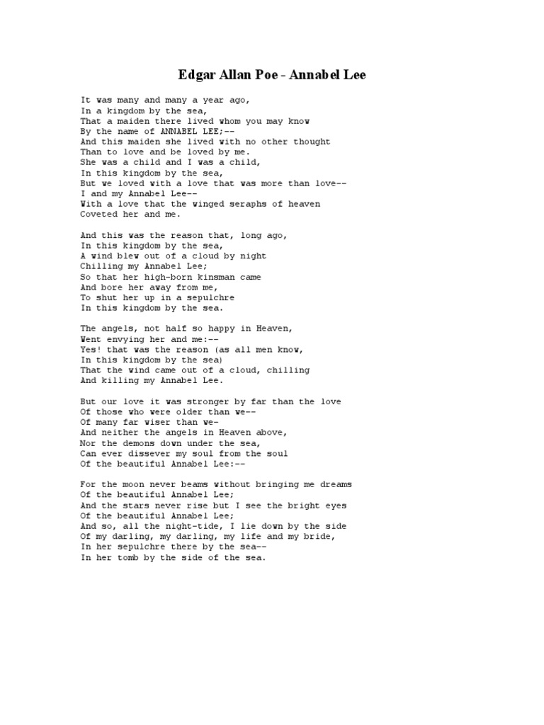 Annabel Lee: A Love Beyond Death | PDF