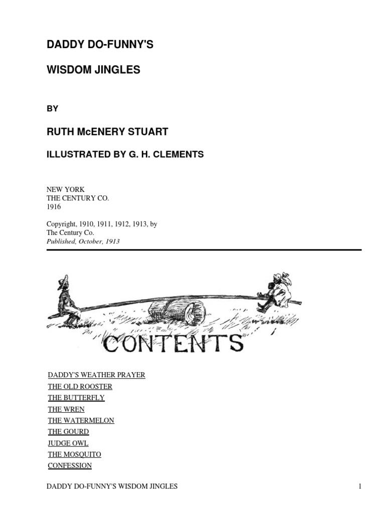 Daddy Do-Funny's Wisdom Jingles by Stuart, Ruth McEnery, - 1917 | PDF | Nature