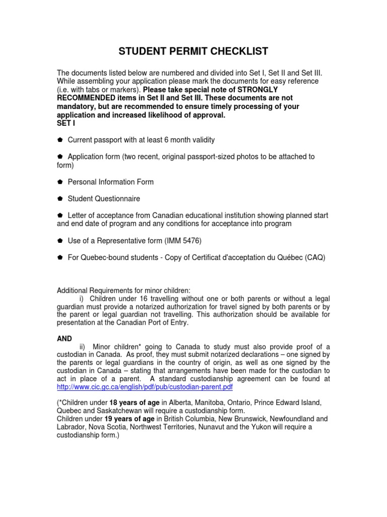 Student Checklist | PDF