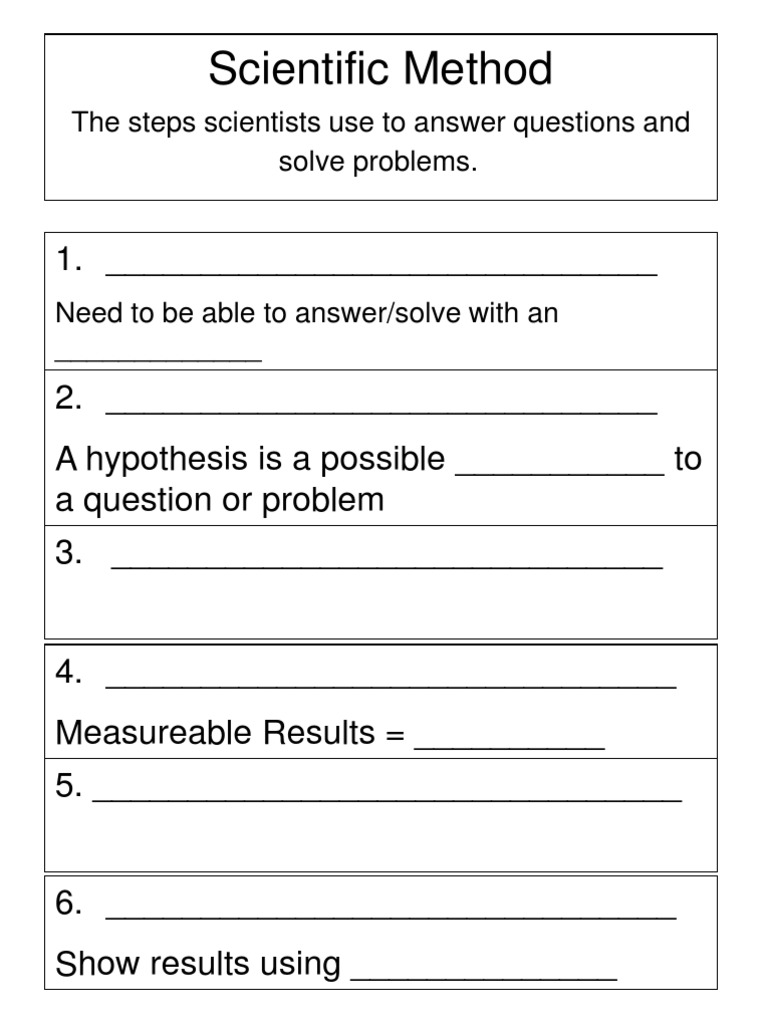 Sci Method Note Sheet | PDF
