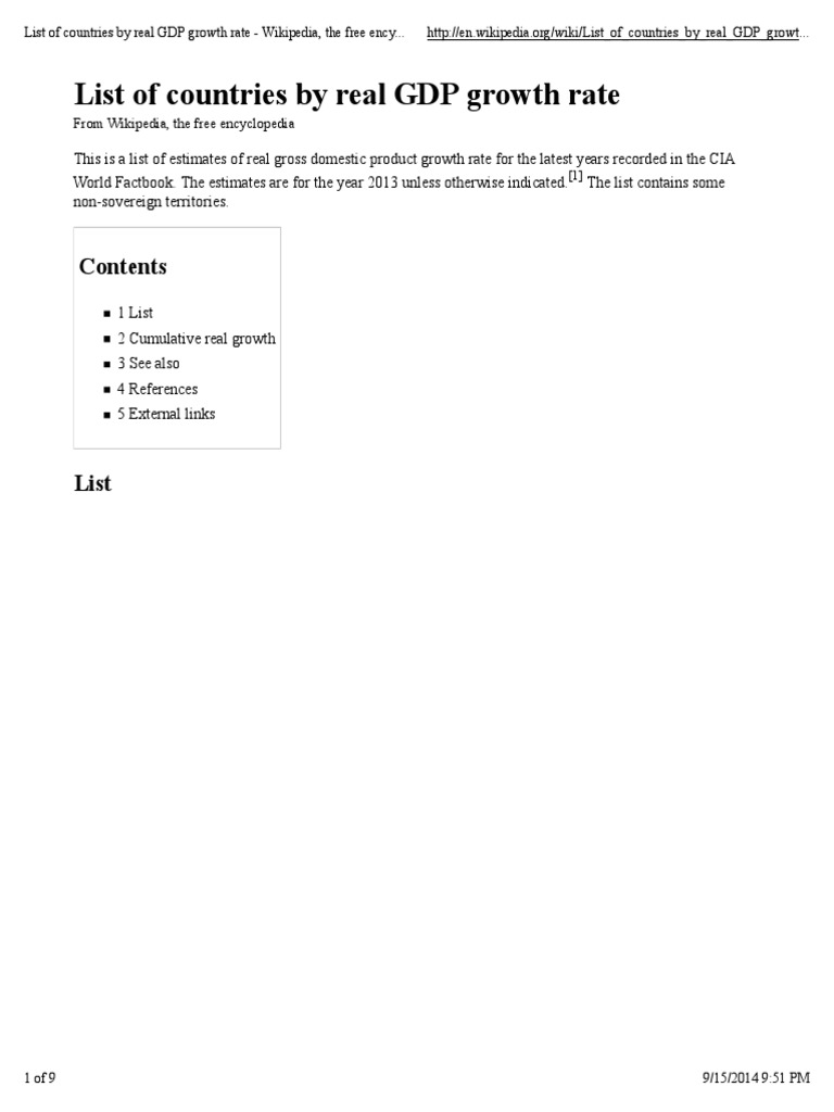 List of Countries by Real GDP Growth Rate - Wikipedia, The Free ...