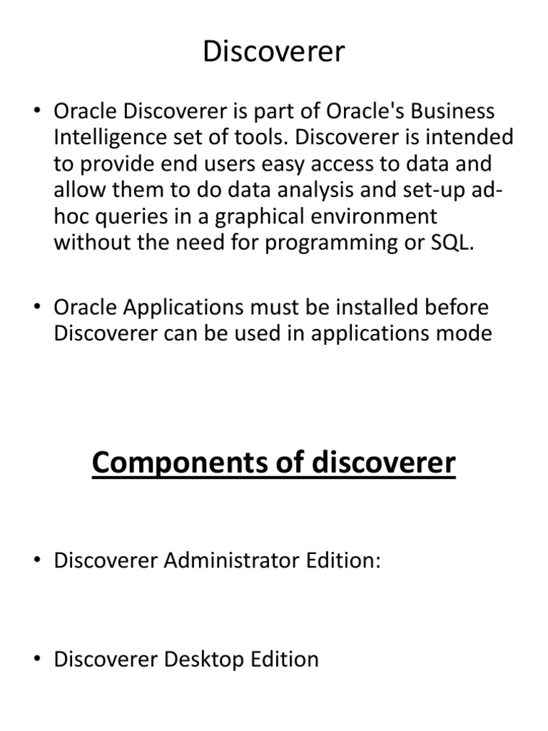 How To Make Discoverer Reports | PDF | Oracle Database | Databases