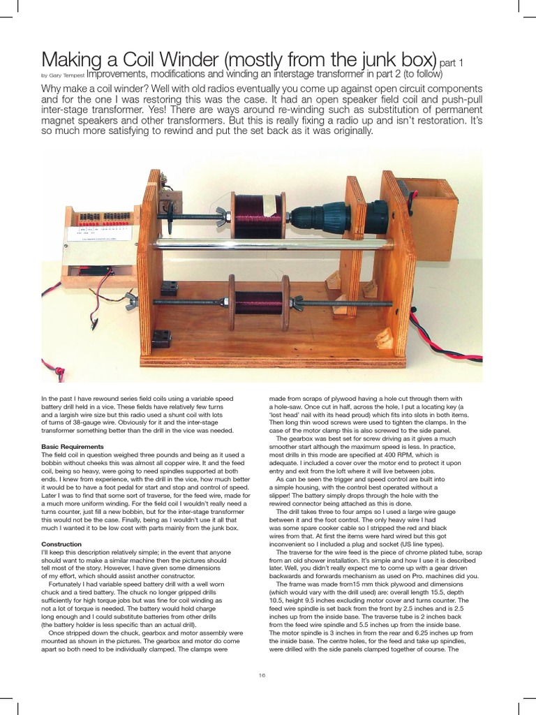 DIY Coil Winder | PDF | Electrical Connector | Electronic Engineering