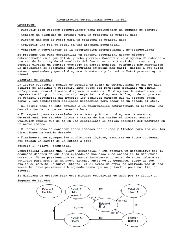 Programación Estructurada Sobre Un PLC | PDF | Controlador lógico ...