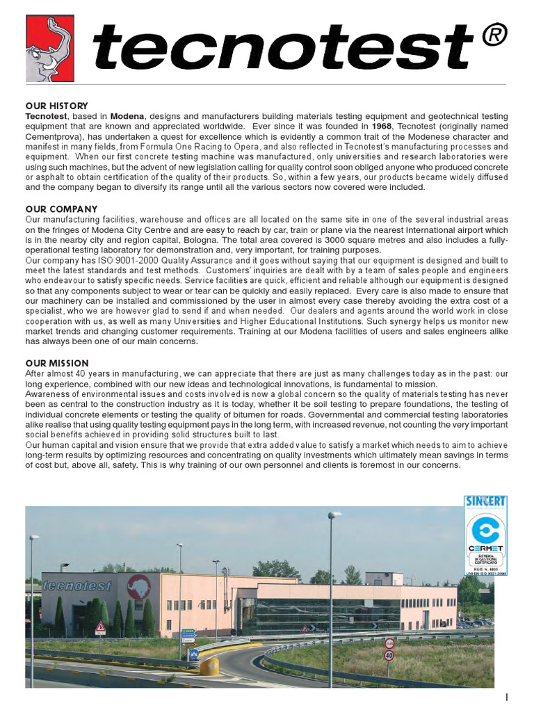 Tecnotest - Our History | PDF | Quality (Business) | Innovation