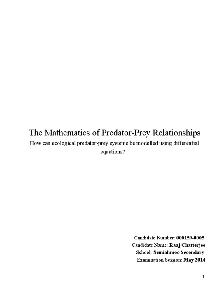 Predator Prey Modelling Using Differential Equations Pdf Ecology Gray Wolf