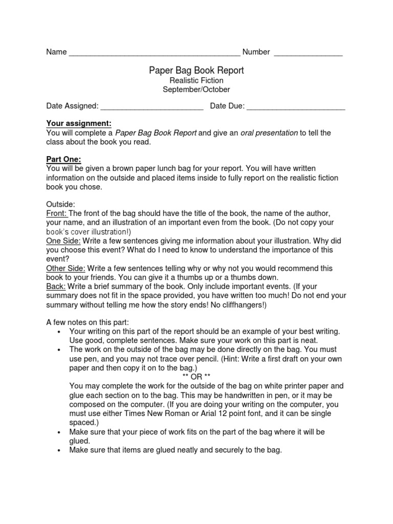 Paper Bag Book Report | PDF | Language Arts & Discipline