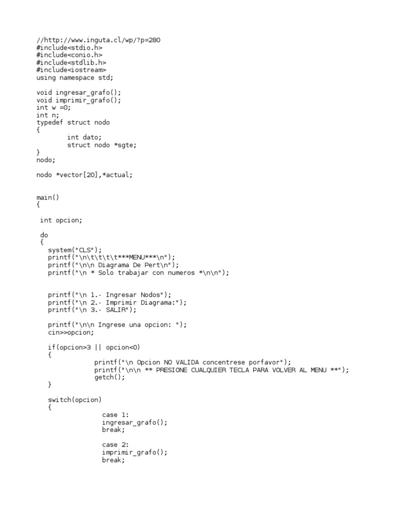 Grafo en Dev C++ | PDF | C ++ | Programación de computadoras