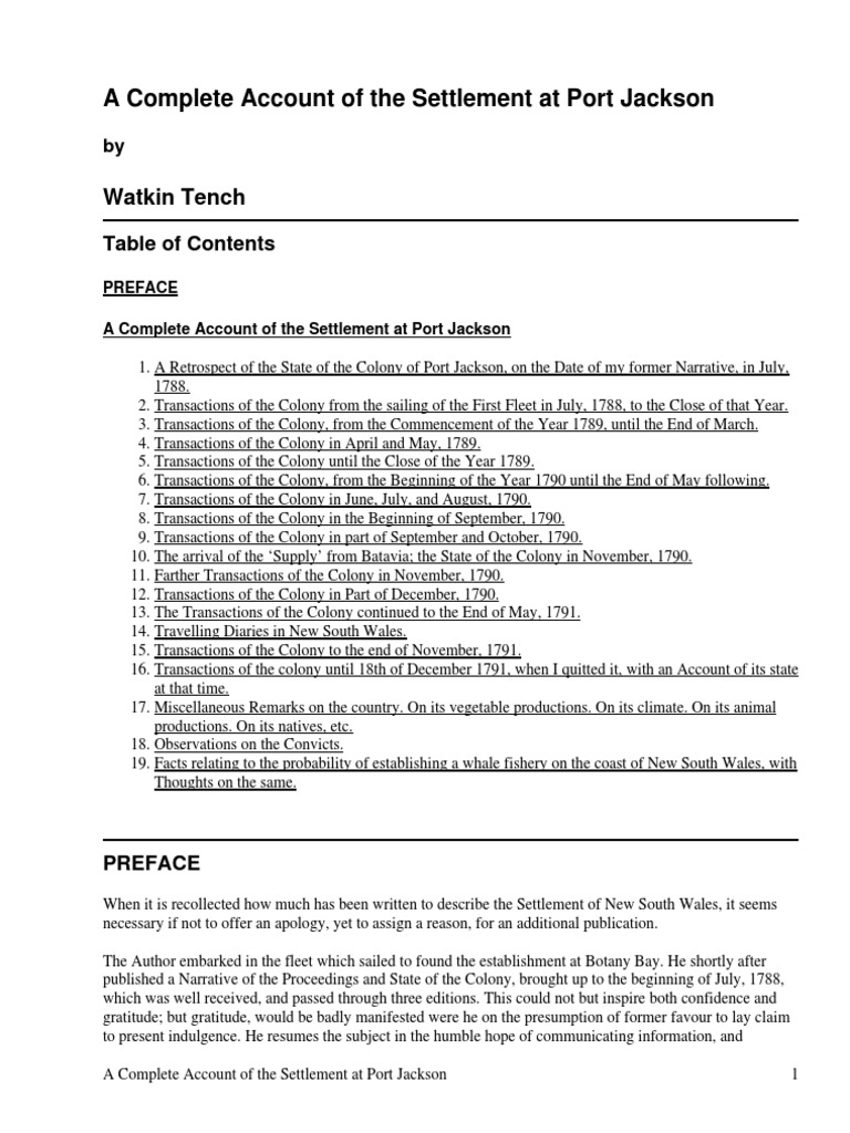 A Complete Account of The Settlement at Port Jackson by Tench, Watkin ...