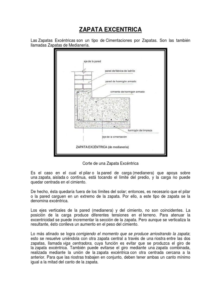 Diseño de Zapatas Excéntricas en Cimentación | PDF