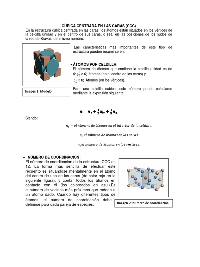 Estructura CCC: Características y Intersticios | PDF | Tetraedro | Átomos