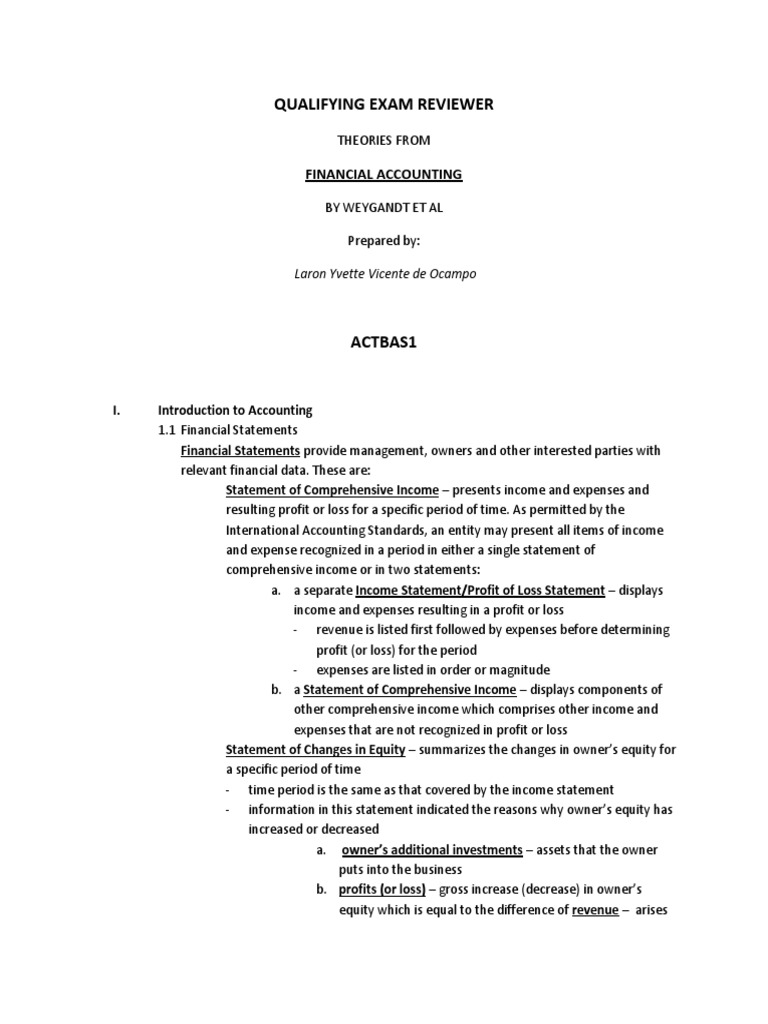 BSA Qualifying Exam Reviewer | PDF | Debits And Credits | Partnership