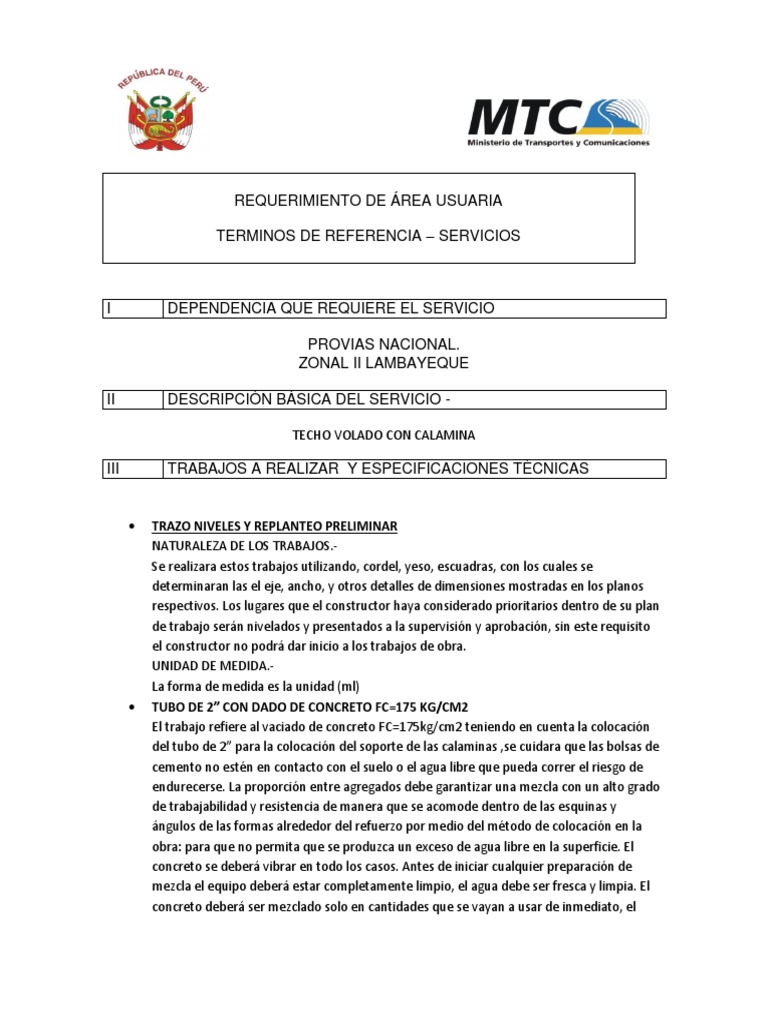 Instalación de Techo Volado con Calamina | PDF | Hormigón | Naturaleza