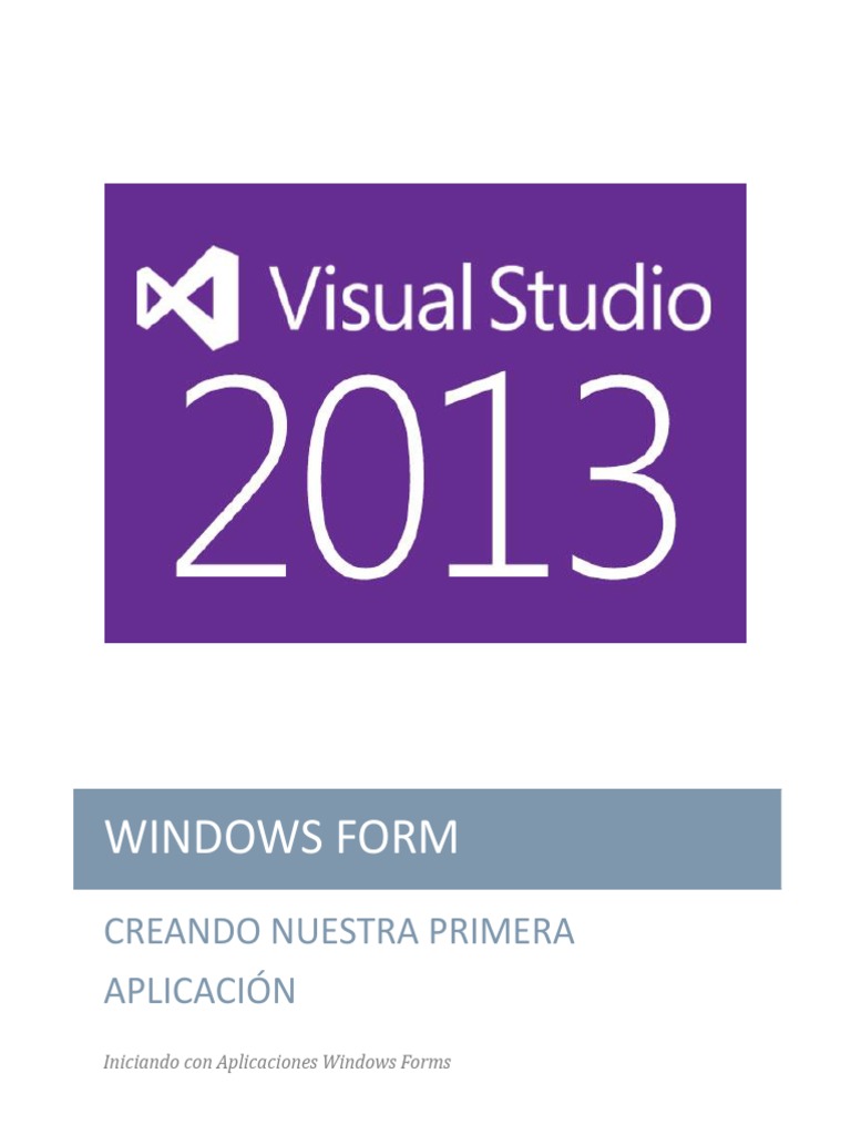 Visual Studio 2013 WIndows Form | PDF | Microsoft Visual Studio | Ventana (informática)