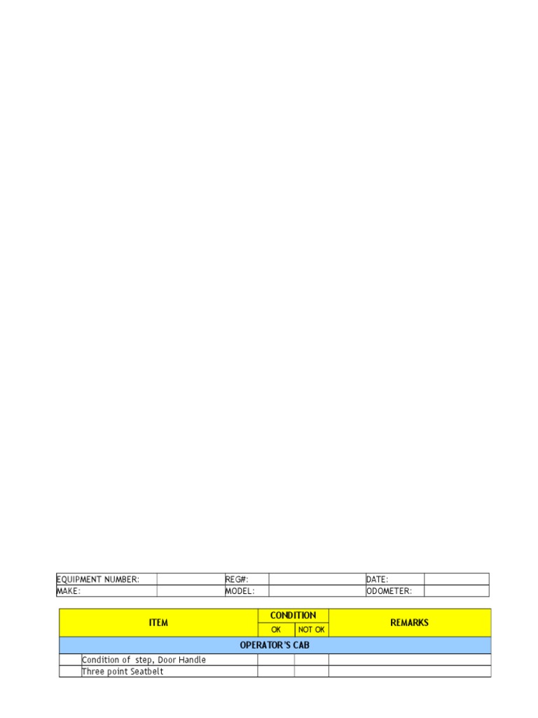 Boom Truck Hiab Inspection Checklist | PDF | Off Road Vehicles ...