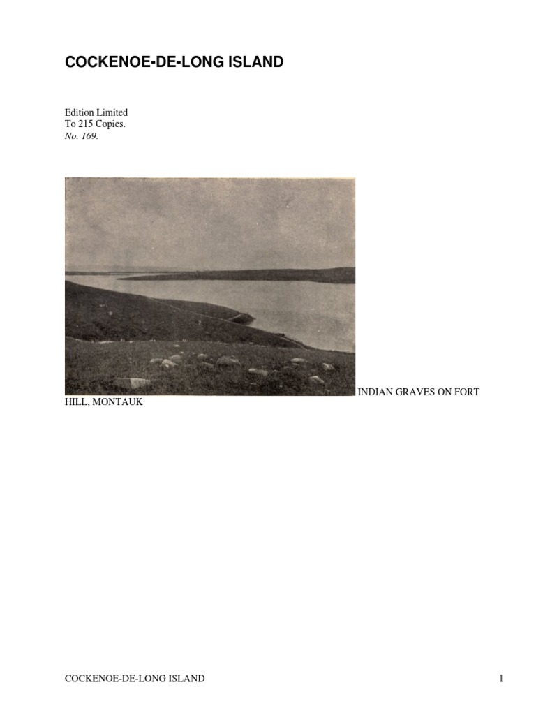 Cockenoe-De-Long Island: Edition Limited To 215 Copies | PDF