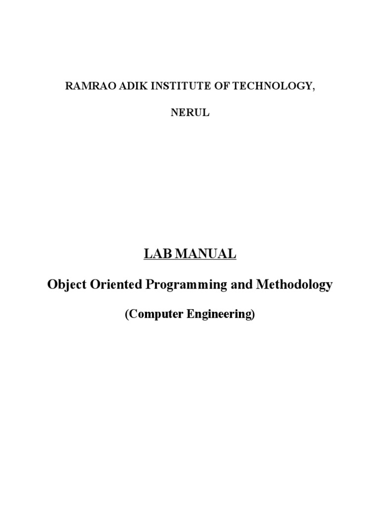 OOPM Lab Manual 2014 Updated | PDF | Constructor (Object Oriented Programming) | Programming