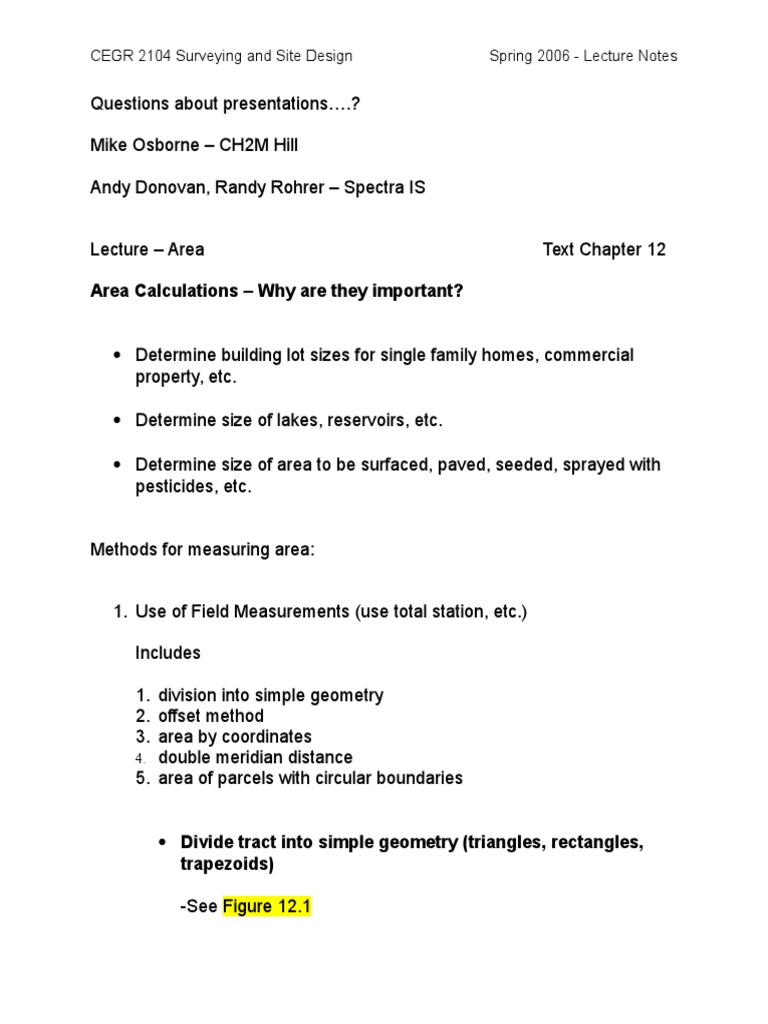 Double Meridian Distance Method in Surveying | PDF | Elementary ...