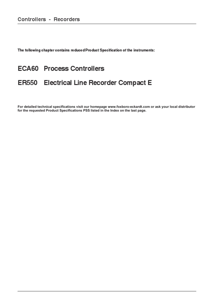 07 Controllers Recorders en | PDF | Power Supply | Control Theory