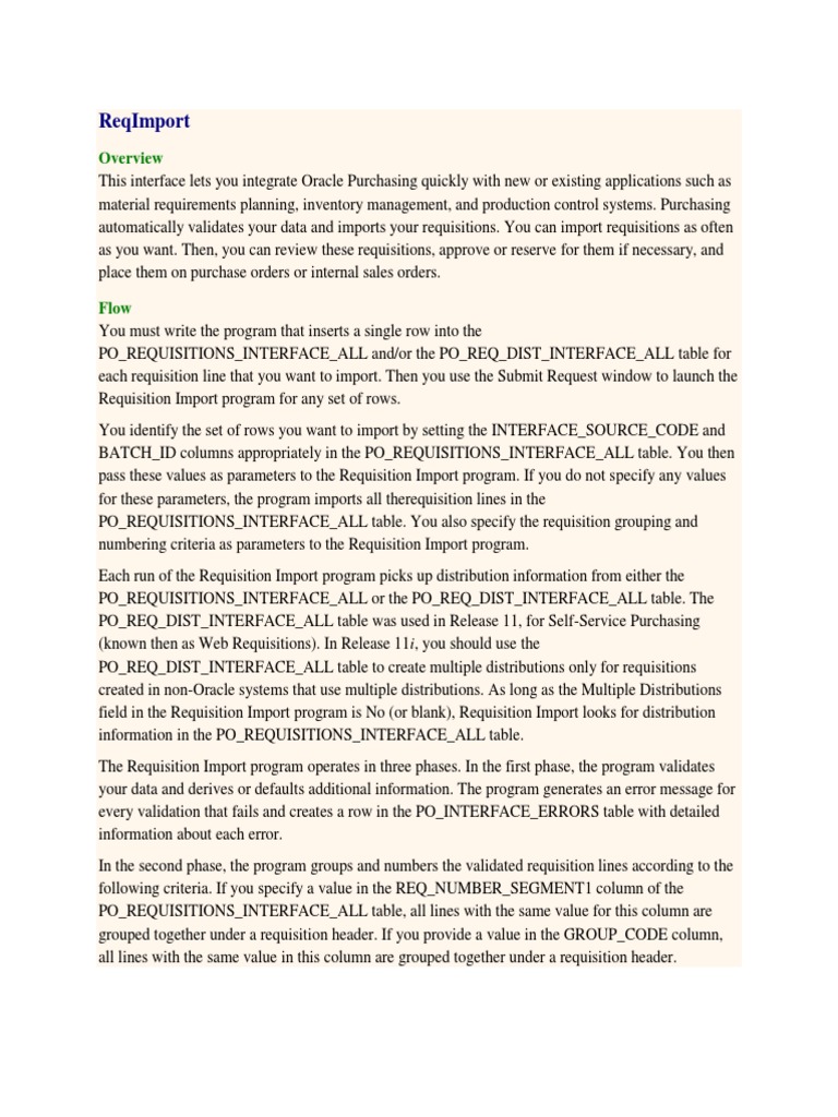 Req Import | Download Free PDF | Parameter (Computer Programming) | Information Technology