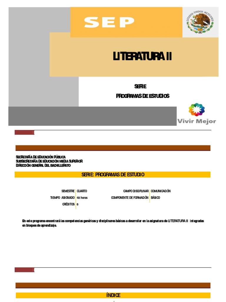 Programa de Estudios Literatura II | PDF | Aprendizaje | Comunicación
