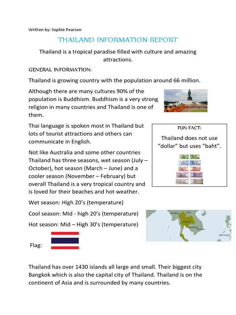 Thailand Information Report | PDF | Travel