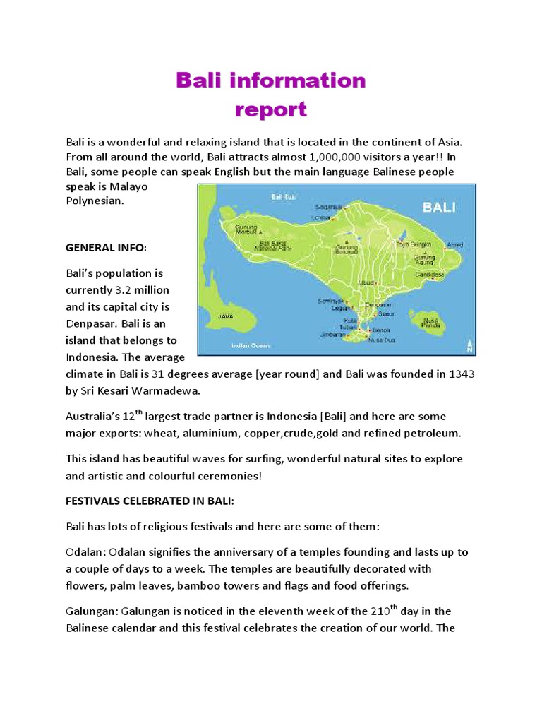 Bali Information Report. | PDF | Bali | Indonesia