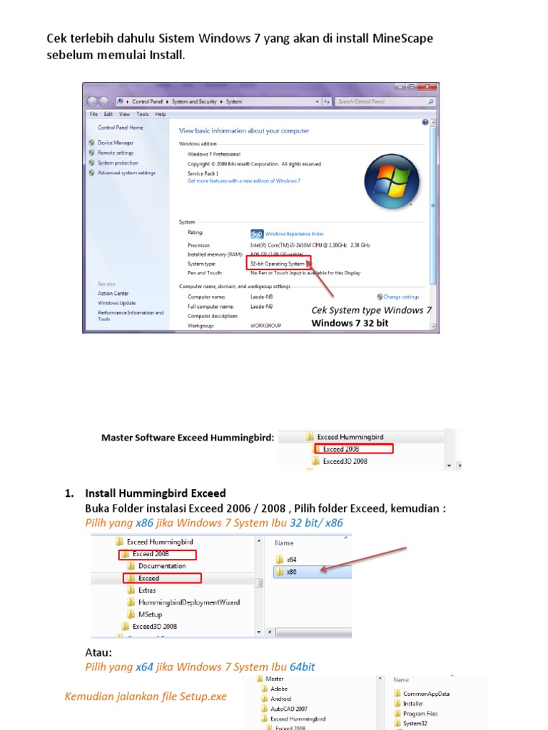 Panduan Instalasi Hummingbird Exceed Windows 7 | PDF