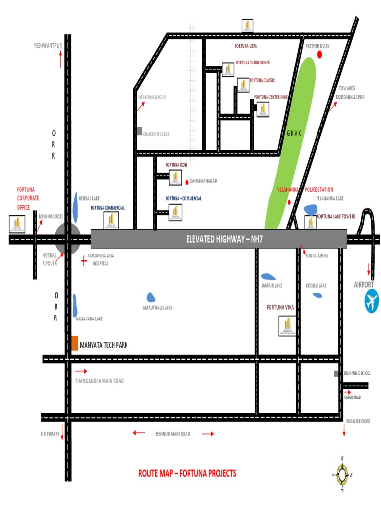 Elevated Highway - Nh7: Route Map - Fortuna Projects | PDF