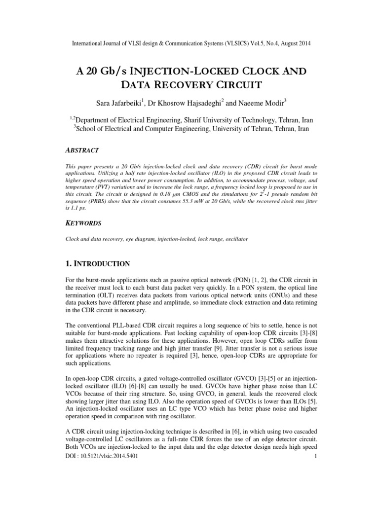 Injection-Locked Clock and | PDF | Detector (Radio) | Computer Engineering