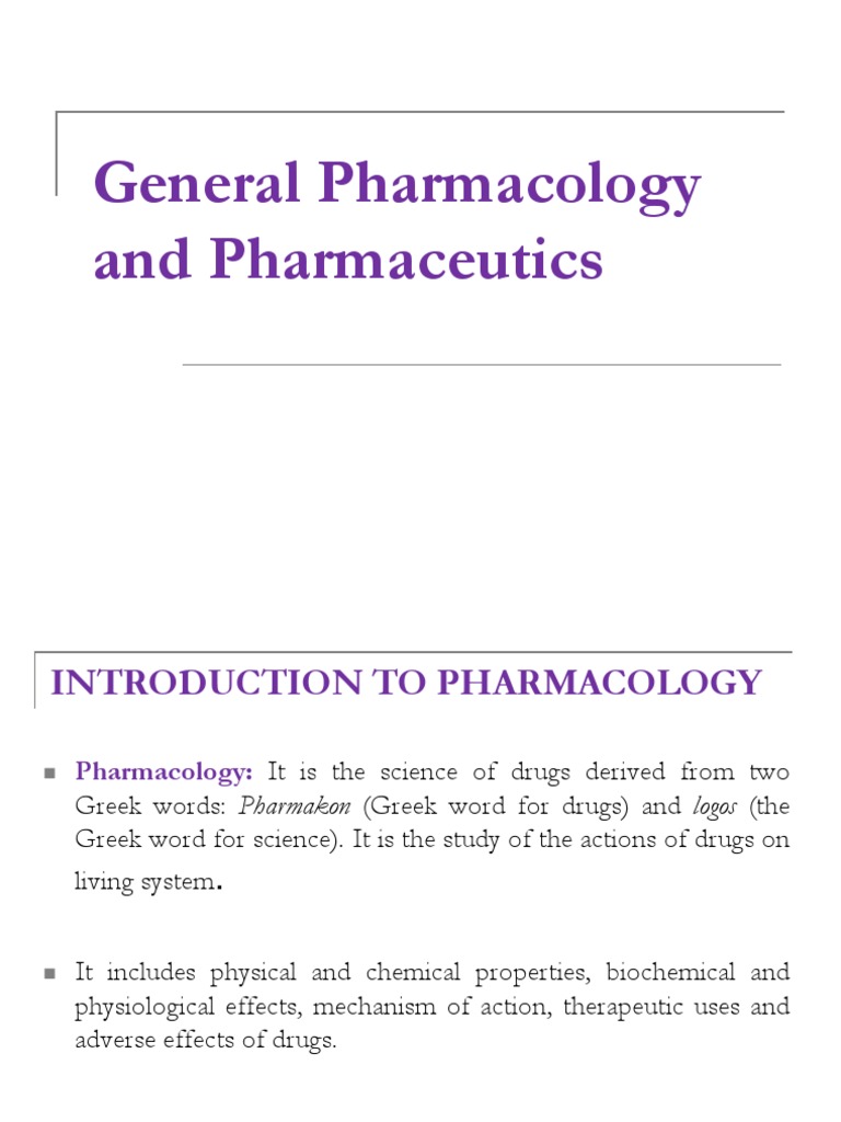 Basic Concepts of Pharmacology | Pharmacology | Pharmaceutical Drug