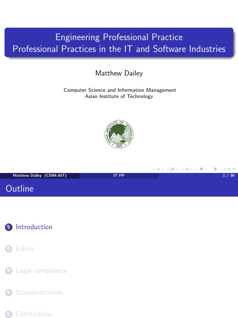 Engineering Professional Practice Professional Practices in The IT and ...