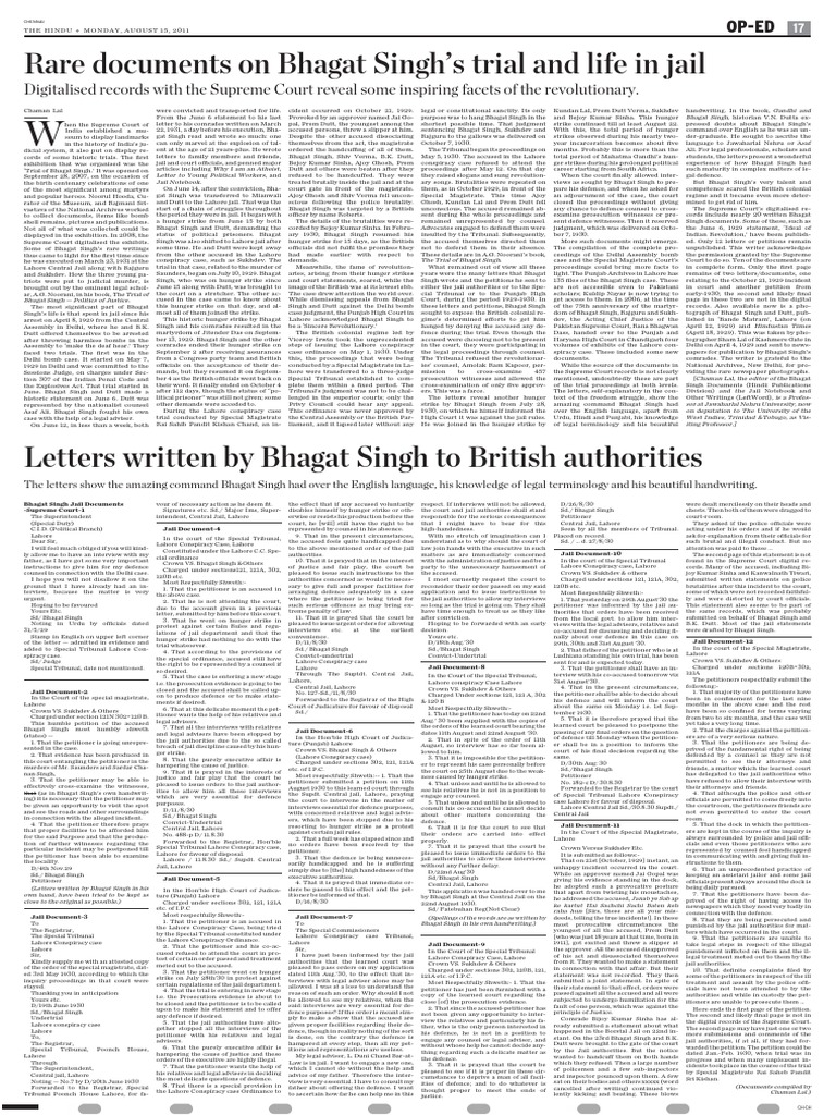 Bhagat Singh's Historic Trials | PDF | Politics | Social Science