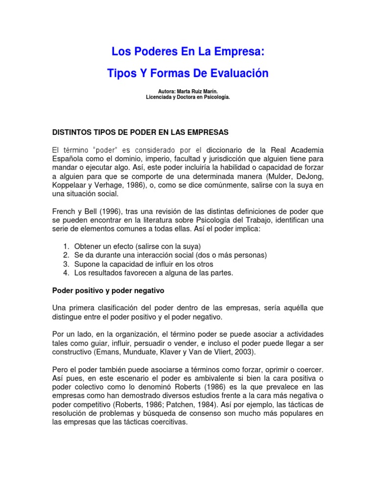 Los Poderes en La Empresa | PDF | Conflicto (proceso) | Información
