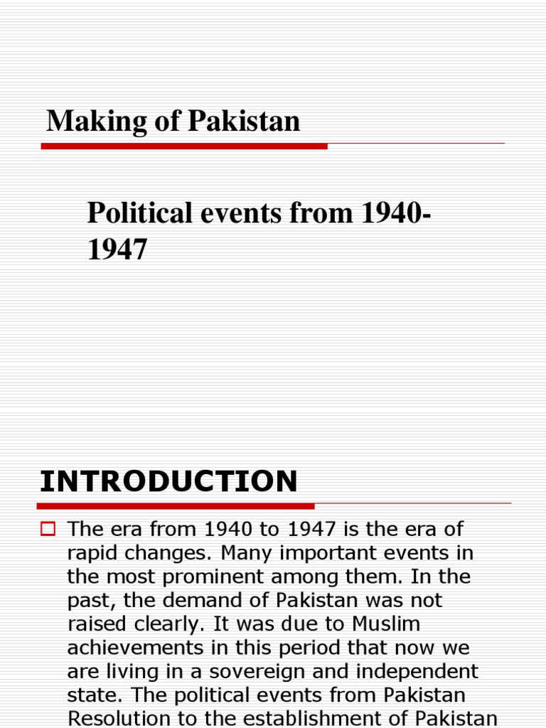 1.making of Pakistan | PDF | Muhammad Ali Jinnah | South Asia