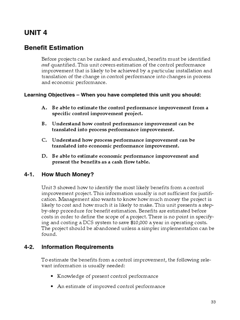 Unit 4: Benefit Estimation | PDF | Control Theory | Kilowatt Hour