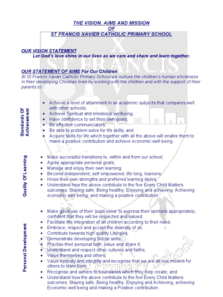 School Vision and Aims | PDF | Goal | Curriculum