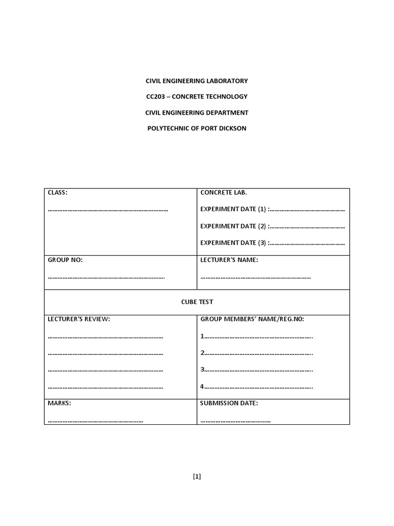 Cube Test | PDF | Industries | Concrete