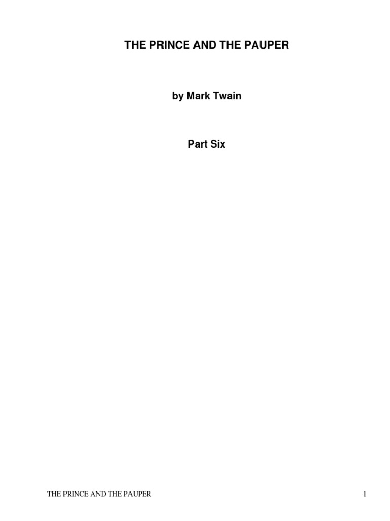 The Prince and The Pauper, Part 6. by Twain, Mark, 1835-1910 | PDF ...