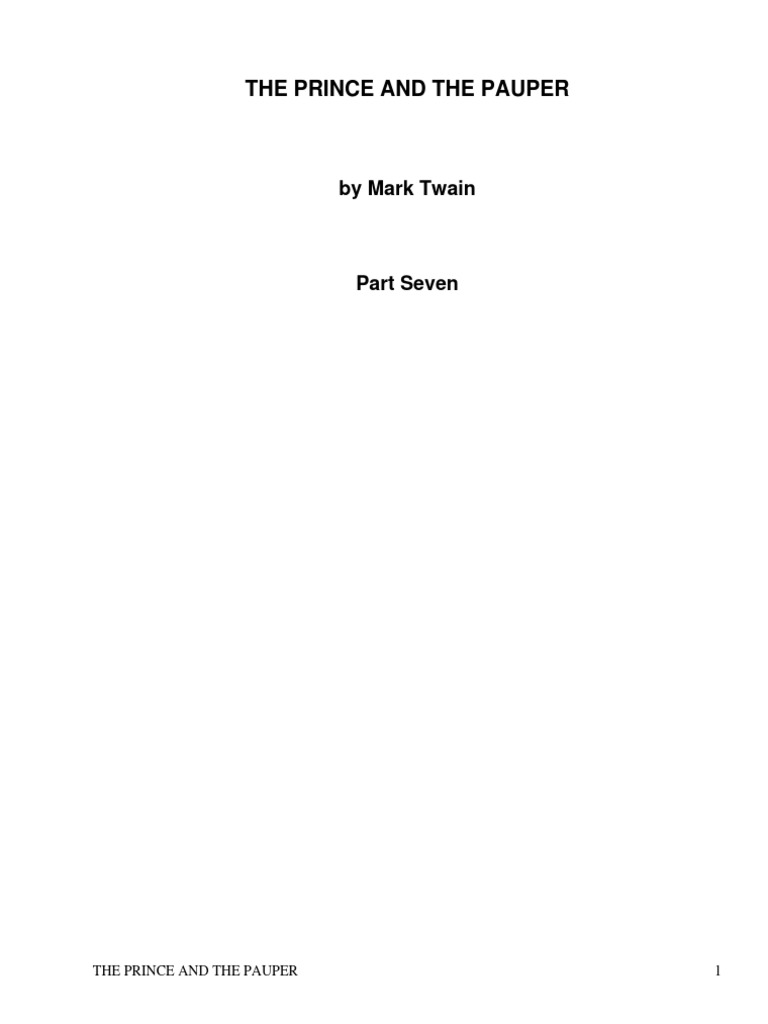 The Prince and The Pauper, Part 7. by Twain, Mark, 1835-1910 | PDF ...