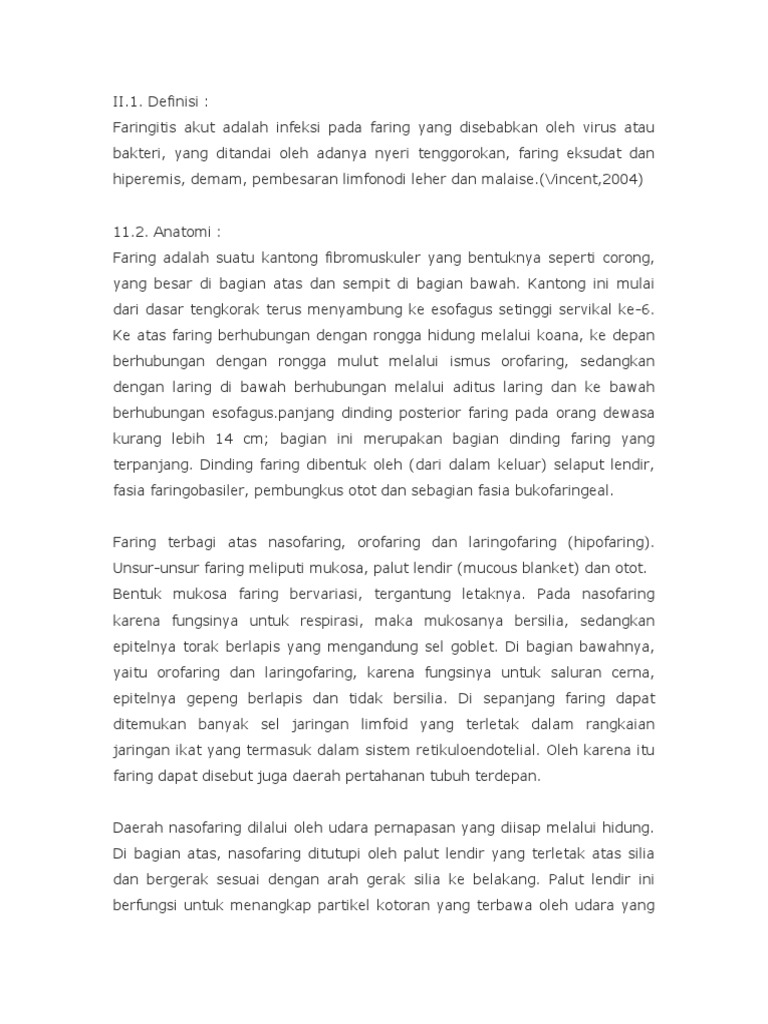 Patofisiologi Faringitis | PDF