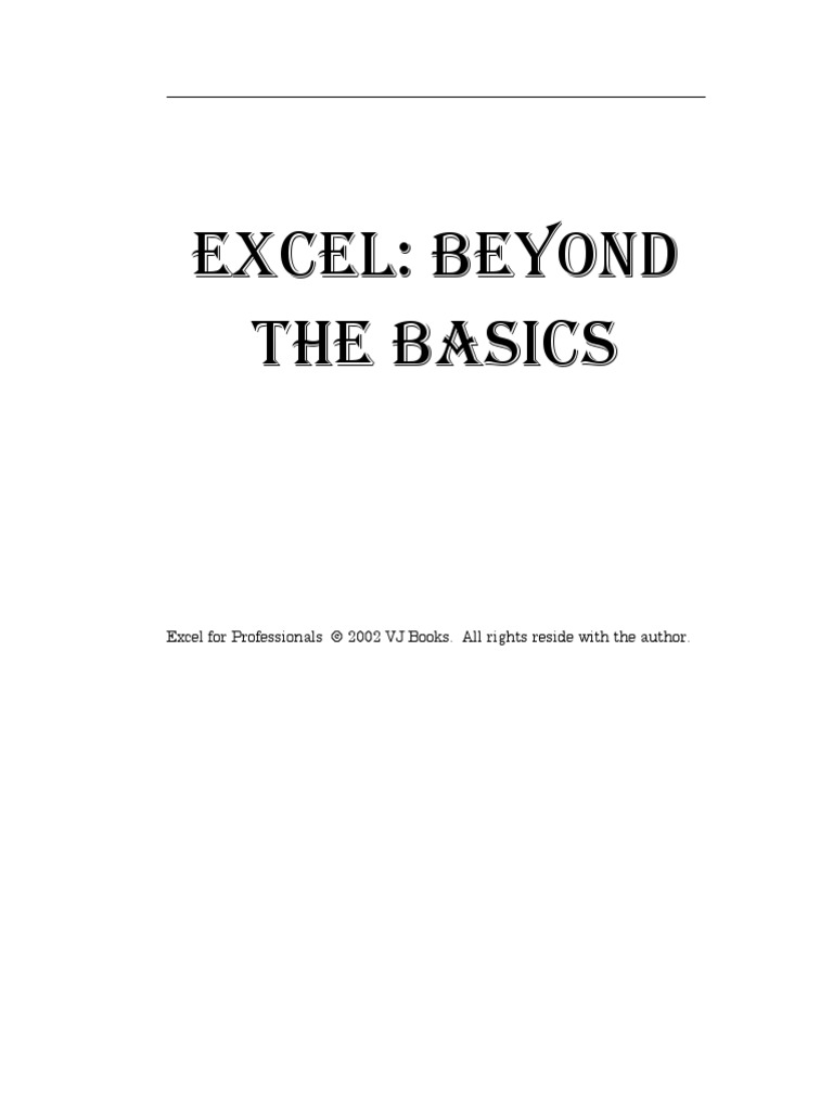 Excel Beyond The Basics | PDF | Rounding | Microsoft Excel